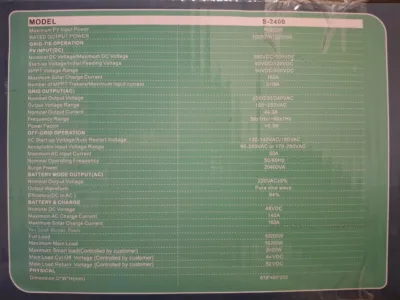 Conderenergy 10Kw Hybrid Inverter 48v 10200w S-2400 - PMBSolar